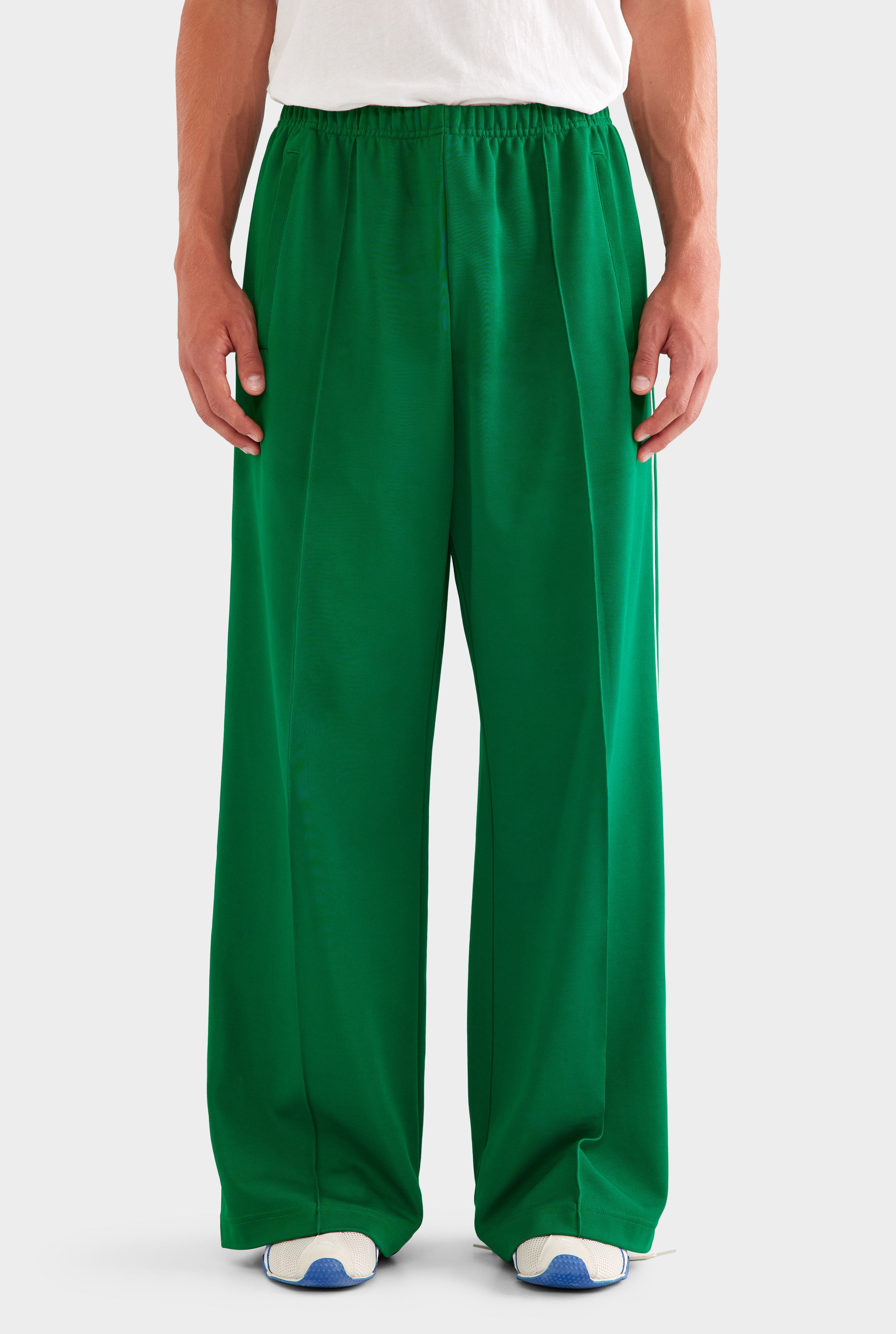 Mens Wide Leg Jersey Track Pant Bright Green | Venroy – VENROY US