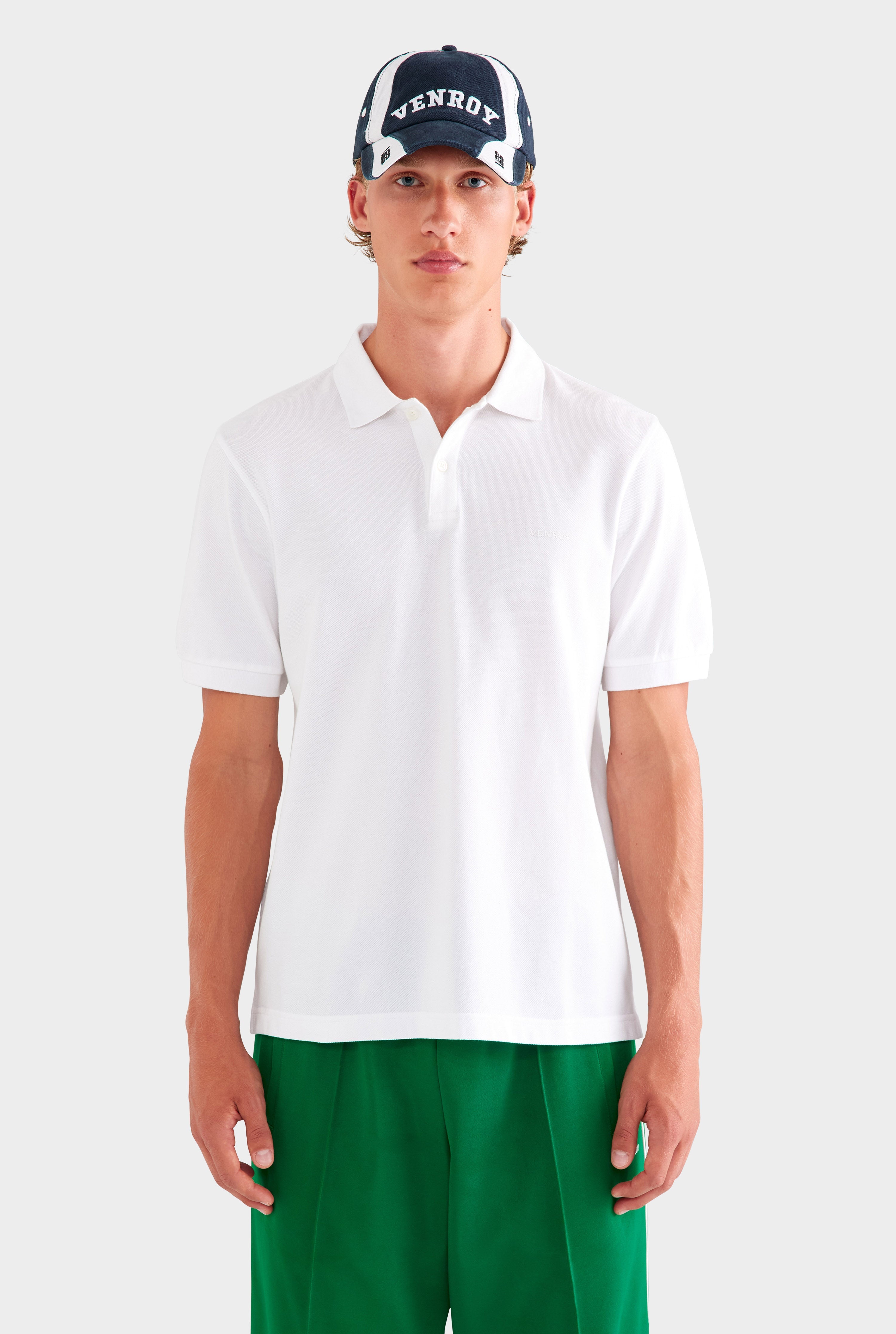 Mens Cotton Pique Polo White | Venroy – VENROY US